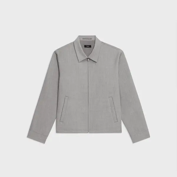 Theory Hazelton Zip Jacket In Stretch Wool In Vapor Melange - 60